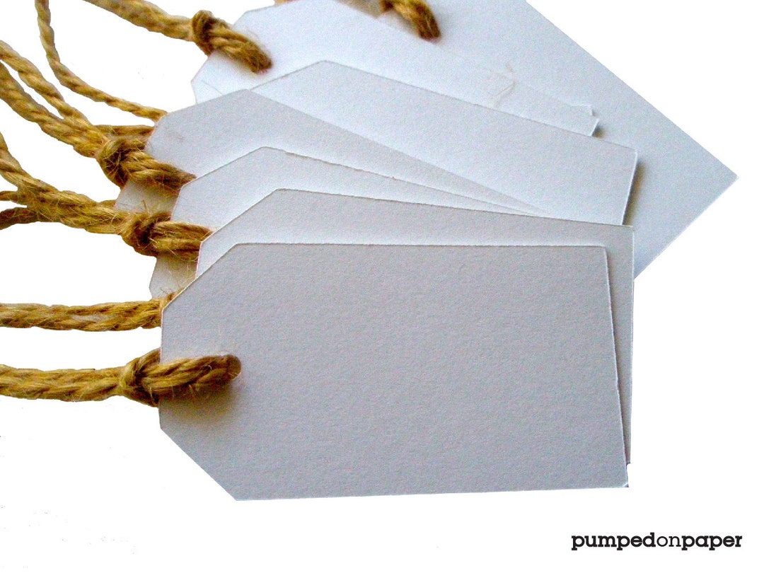 White Gift Tags - Rectangular - Rustic - Set of 20 - Etsy