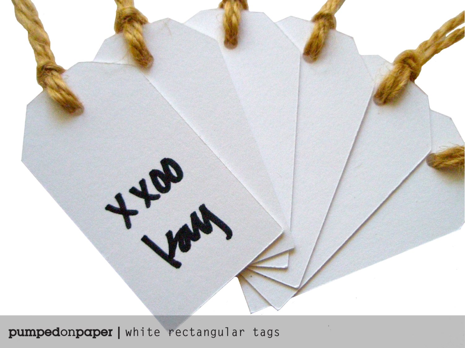 White Gift Tags - Rectangular - Rustic - Set of 20 - Etsy