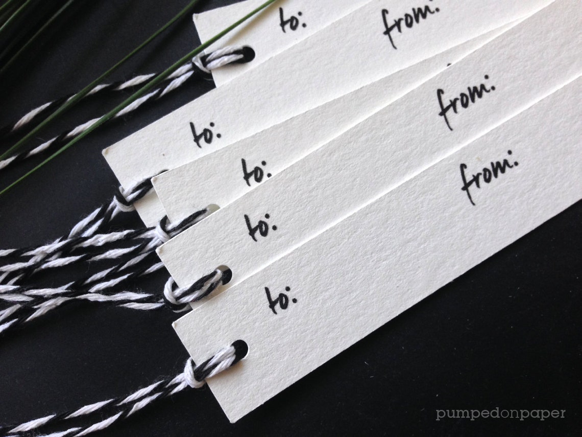 To From Gift Tags Holiday Gift Tags Banner Shape Set of | Etsy