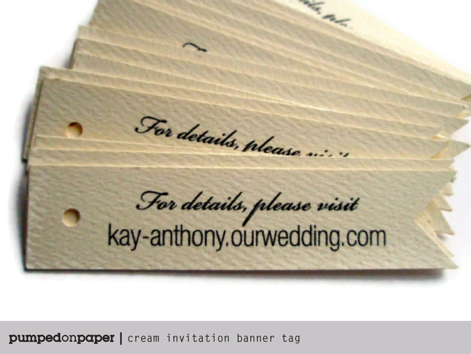 Cream Banner Tags Personalized Wedding Invitation - Etsy