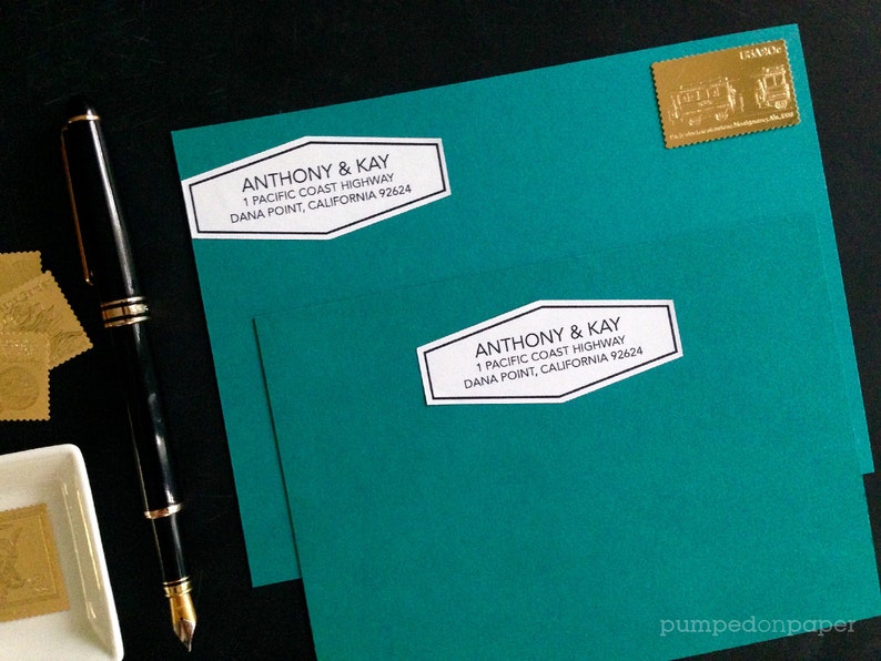 Geometric Return Address Labels Polygon Stickers - Etsy