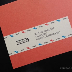 Personalized Airmail Address Labels for Destination Wedding Invitations ...