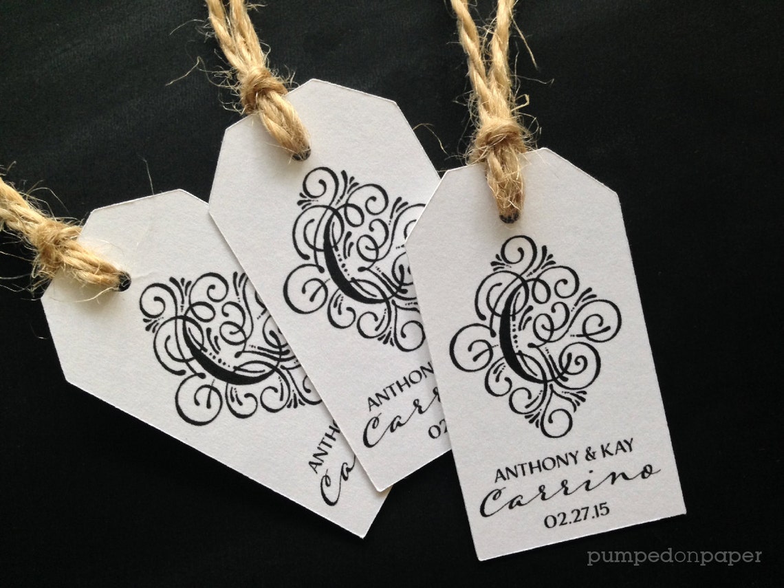 Monogram Gift Tags Personalized Hang Tag Style - Etsy