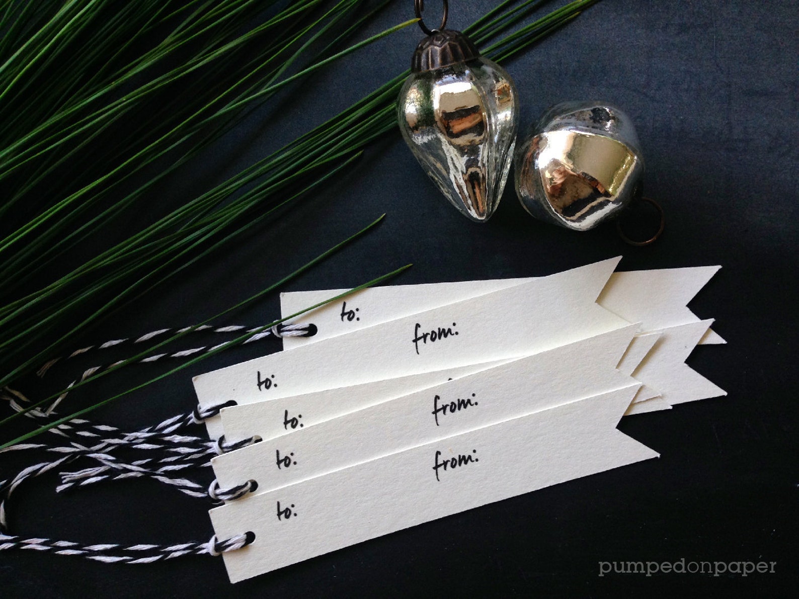 To From Gift Tags Holiday Gift Tags Banner Shape Set of | Etsy