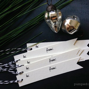 To From Gift Tags - Holiday Gift Tags - Banner Shape - Set of 20 - Etsy