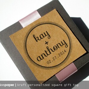 Square Gift Tags - Personalized - Wedding Favor Tags - 2.25" X 2.25 ...