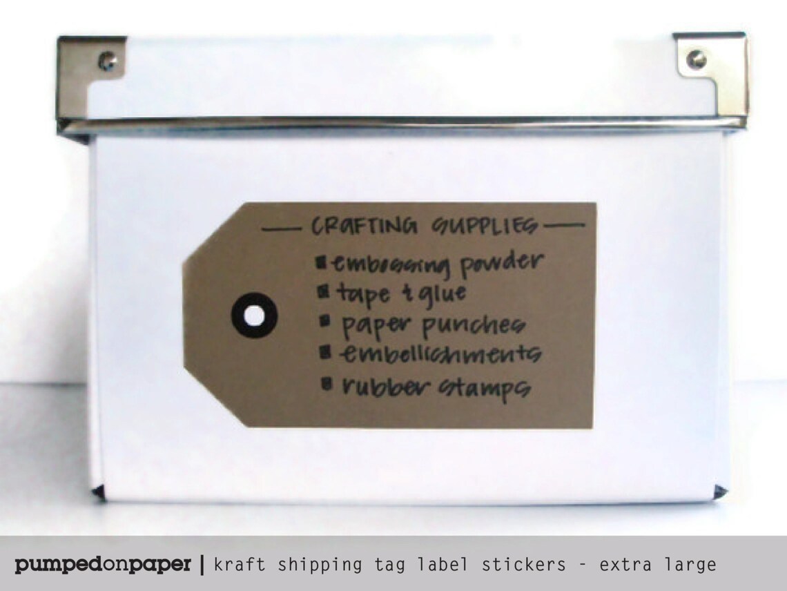 Kraft Shipping Tag Label Sticker Hang Tag Labels Black | Etsy