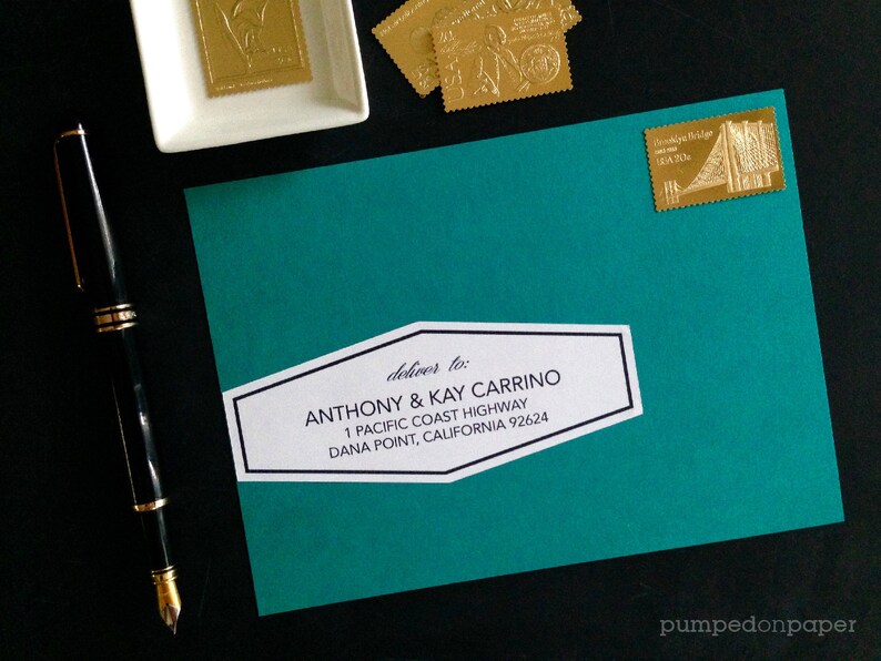 Personalized address labels polygon stickers geometric | Etsy