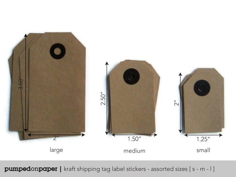Kraft Shipping Tag Label Stickers Hang Tag Labels Black | Etsy