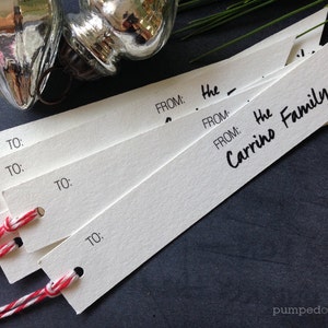 Holiday Gift Tags - Personalized Gift Tag - Banner Shape - Set of 20 - Etsy