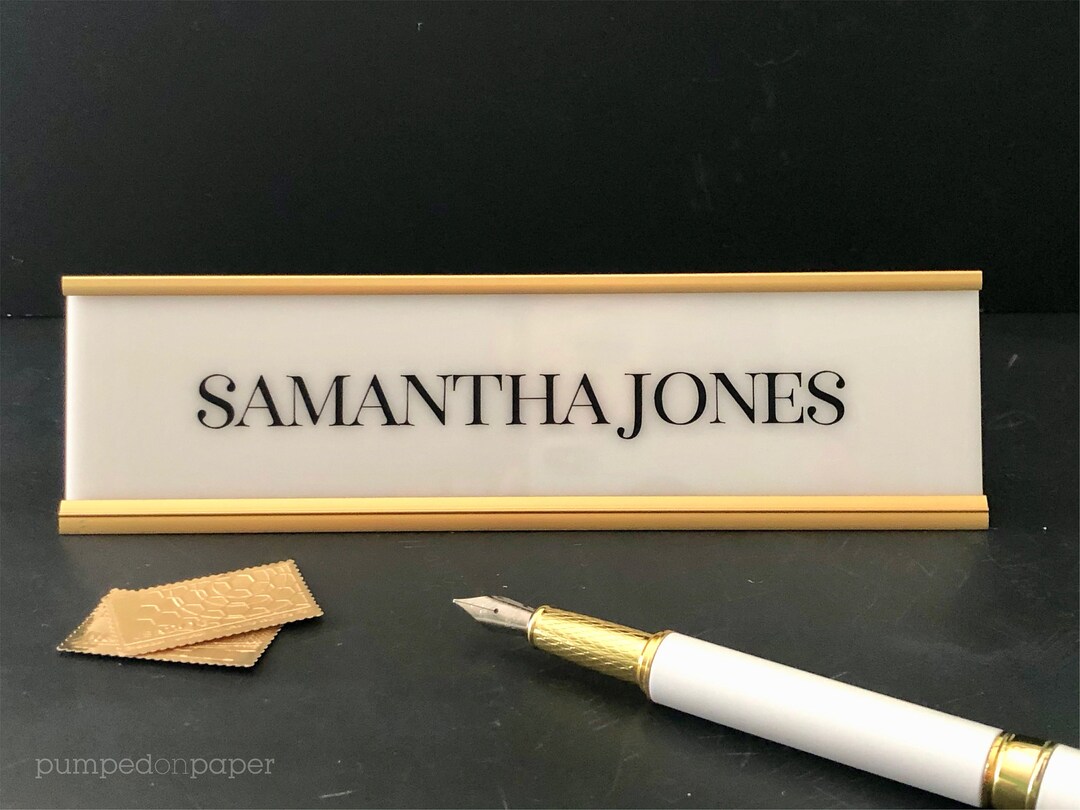 Custom Desk Name Plate, Personalized Gift, Motivational Quote Desk Sign ...