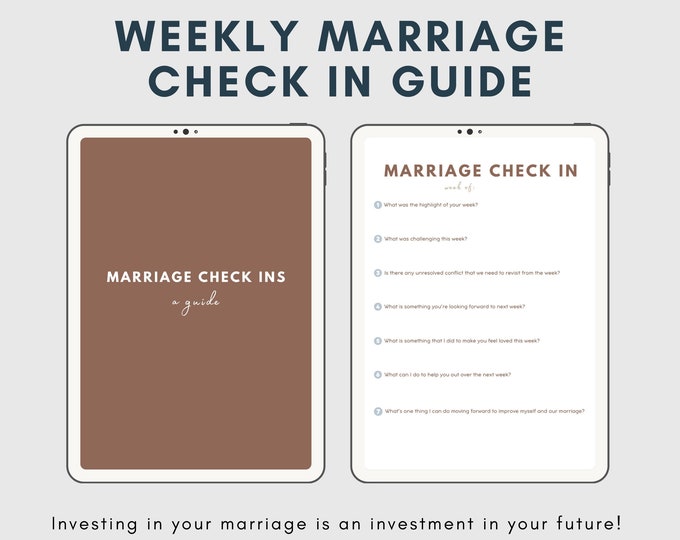Weekly Marriage Check in Guide (with Question Bank & Customizable ...