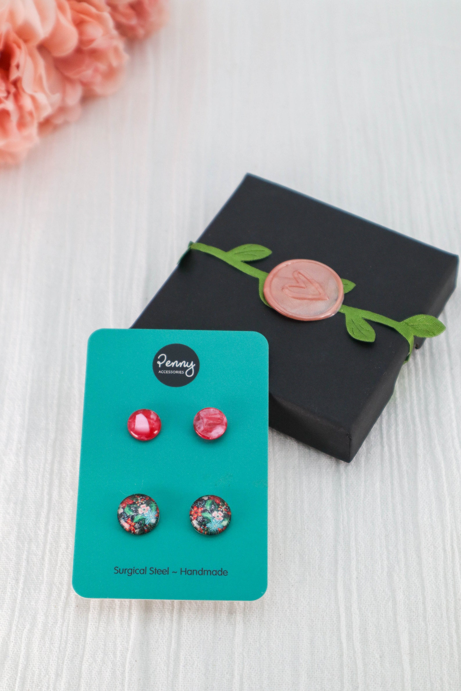 STUD EARRING PACK Pink Earring Stud Two Pack Bundle - Etsy