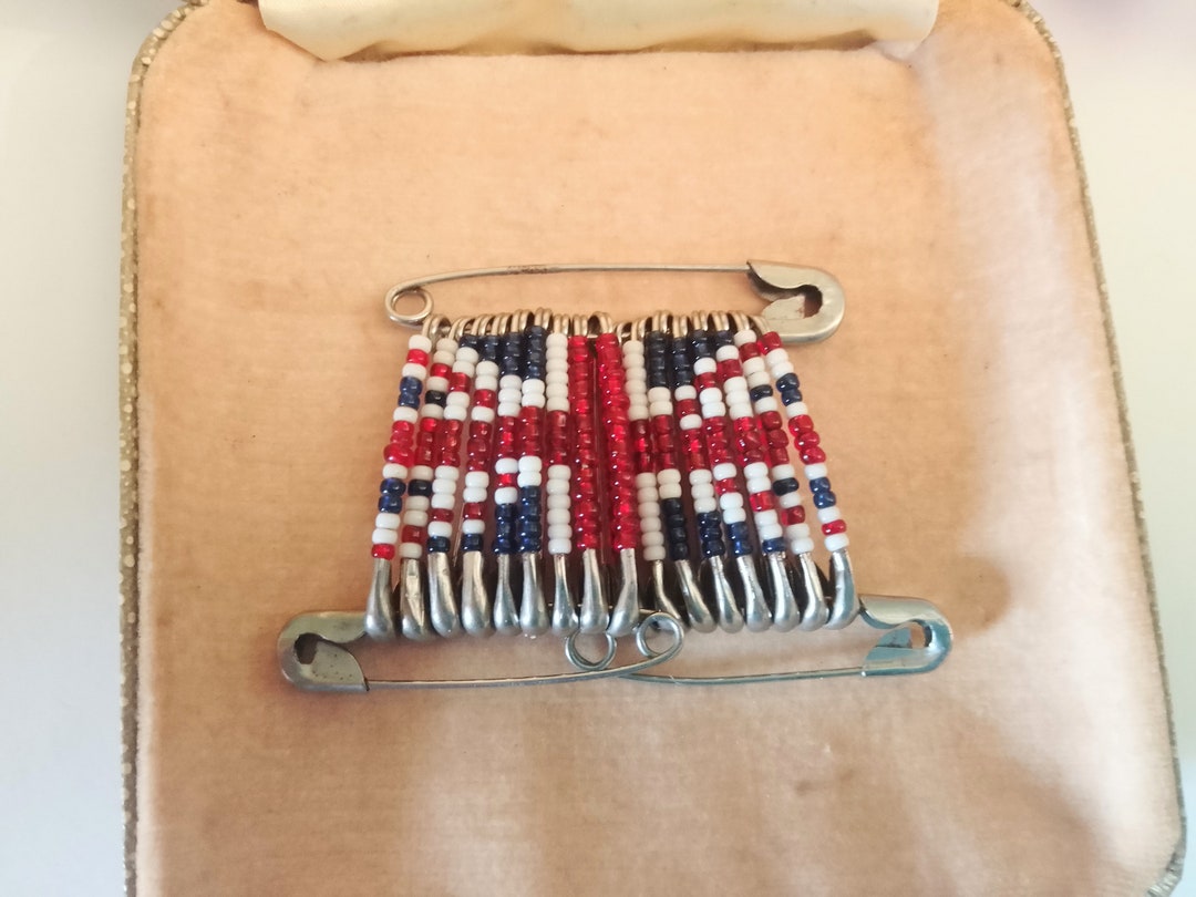 Beaded Union Jack Brooch, Beaded Flat Brooch, Beaded Union Jack ...