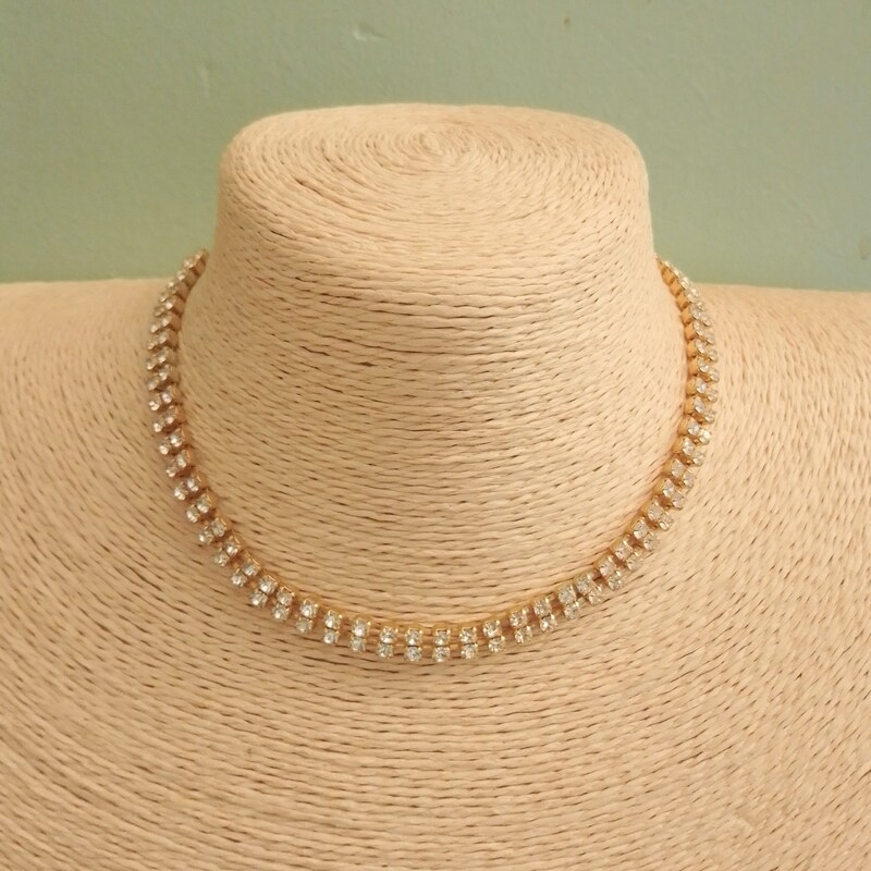 Rhinestone Necklace - Etsy