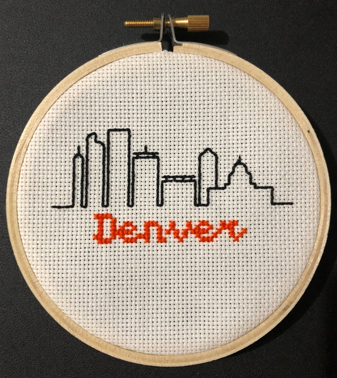 Denver Skyline Cross Stitch Pattern, Mile High City, Colorado, Outline ...