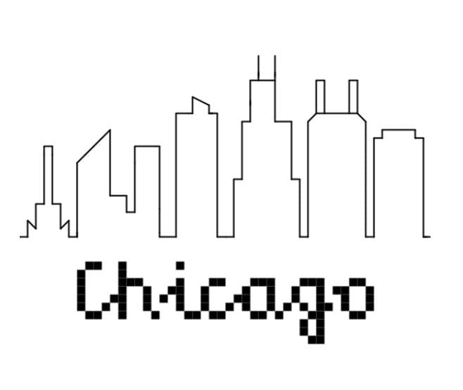 Chicago Skyline - Windy City - Chi Town- Counted Cross Stitch - Modern ...