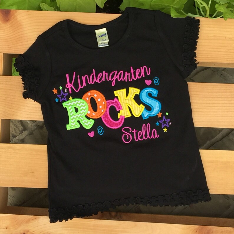 CHILD Kindergarten Rocks Personalized Shirt Kindergarten - Etsy