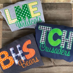 School Spirit Shirts, School Spirit, Applique Letters, Embroidered ...