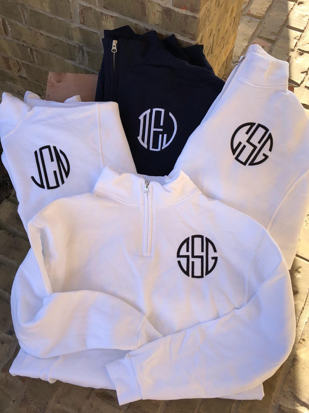 Monogram Quarter Zip Sweatshirt, Personalized Sweatshirt, Embroidered ...