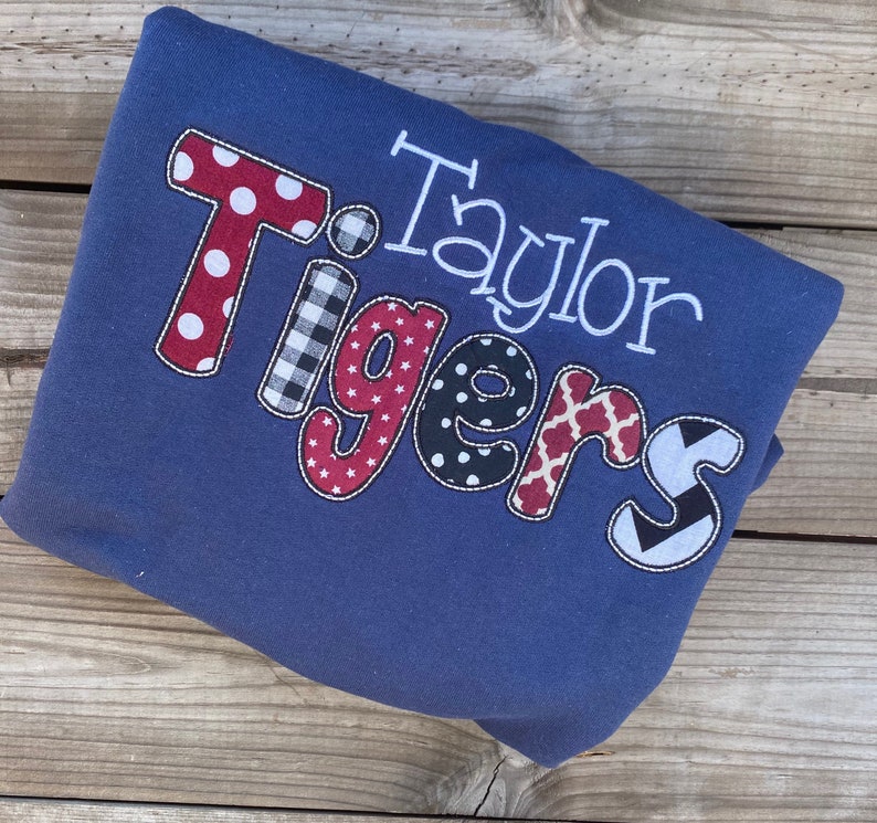 Custom Applique School Spirit Shirt, Embroidered School Name - Etsy