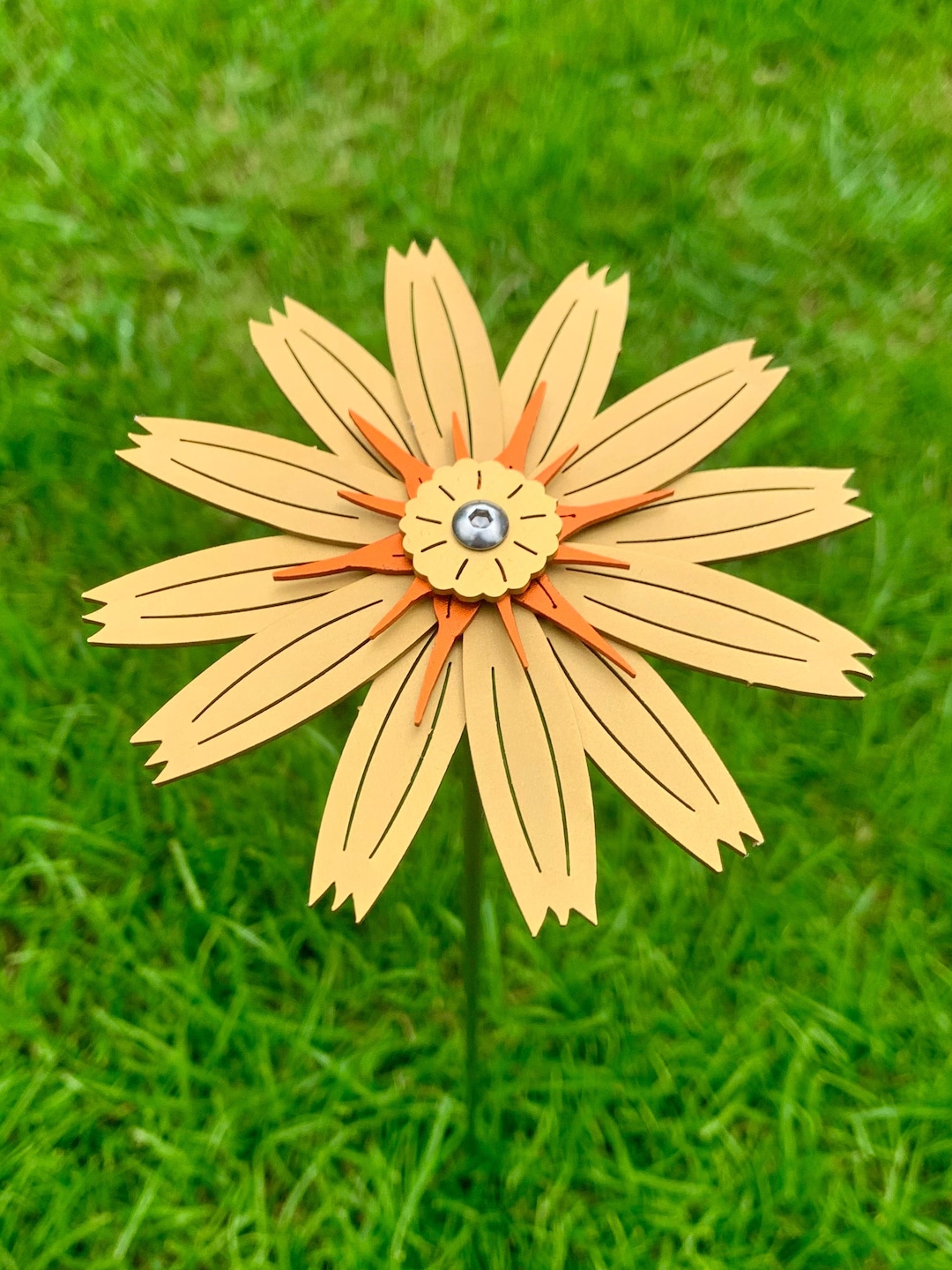 Hawkbit Gold/orange Flower Stem - Sculpture, Interior Sculpture, Garden ...