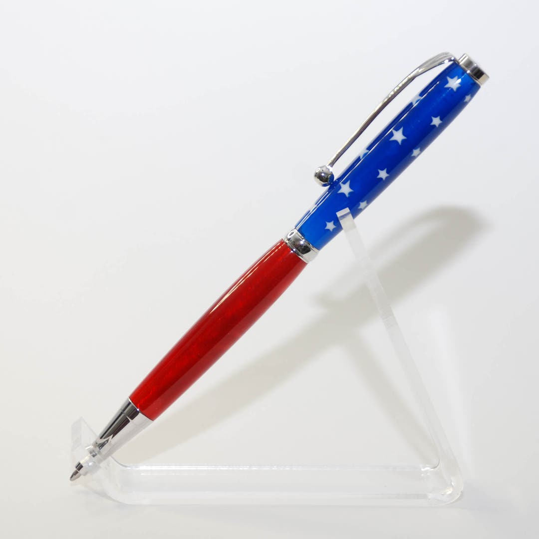 Red, White & Blue Acrylic Pen - Etsy