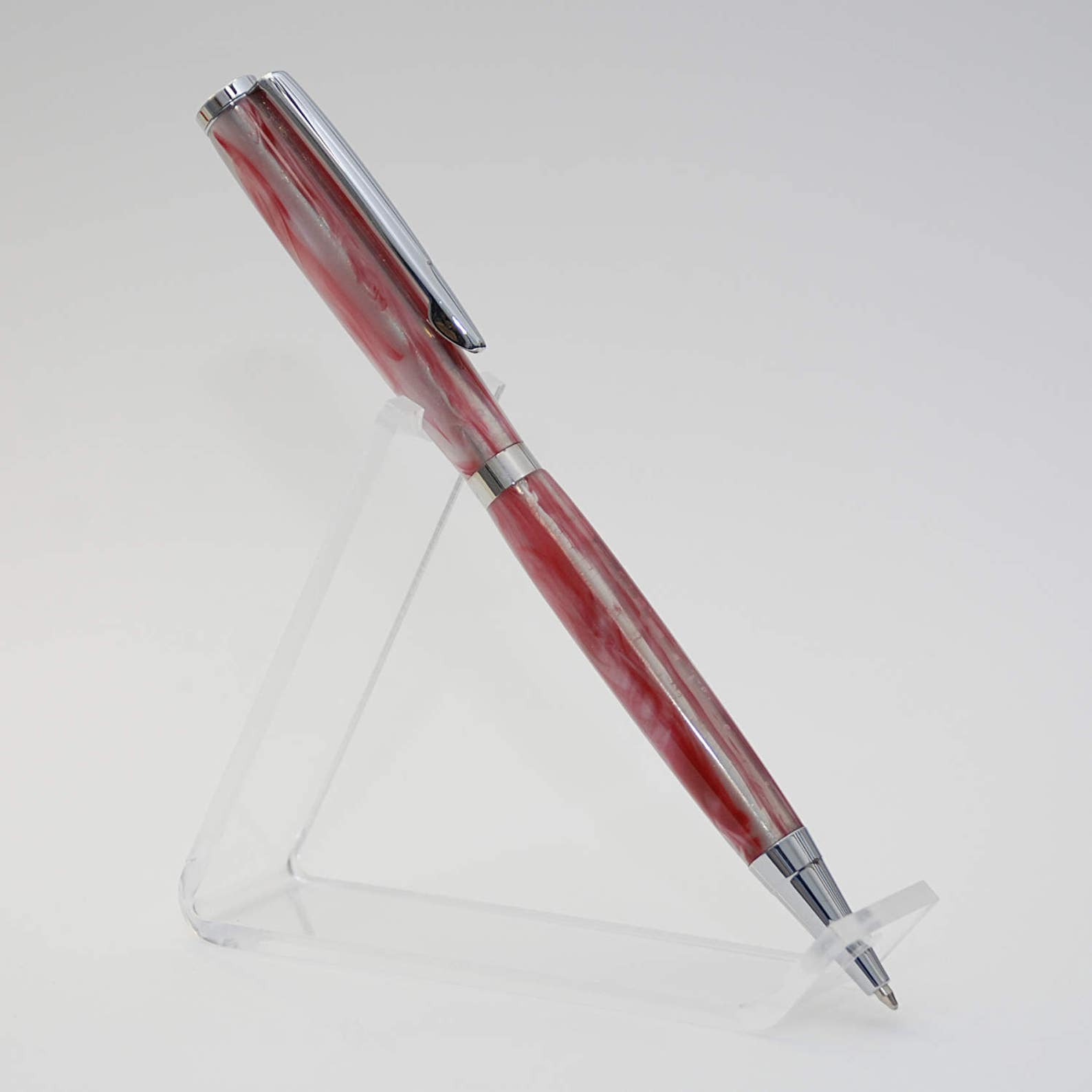 Strawberry & Chrome Acrylic Pen - Etsy