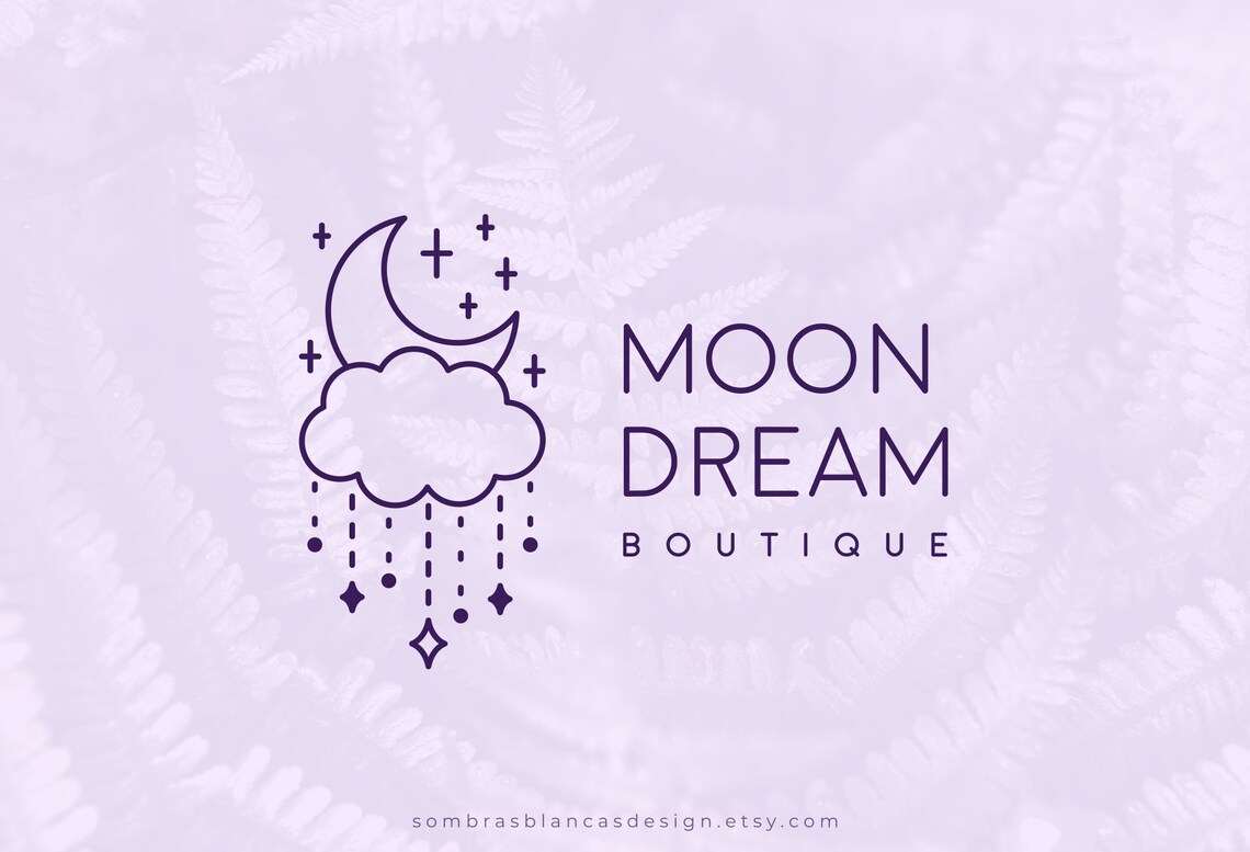 Premade Logo Design for Magic Brands, Moon and Cloud Logo, Vector Files ...