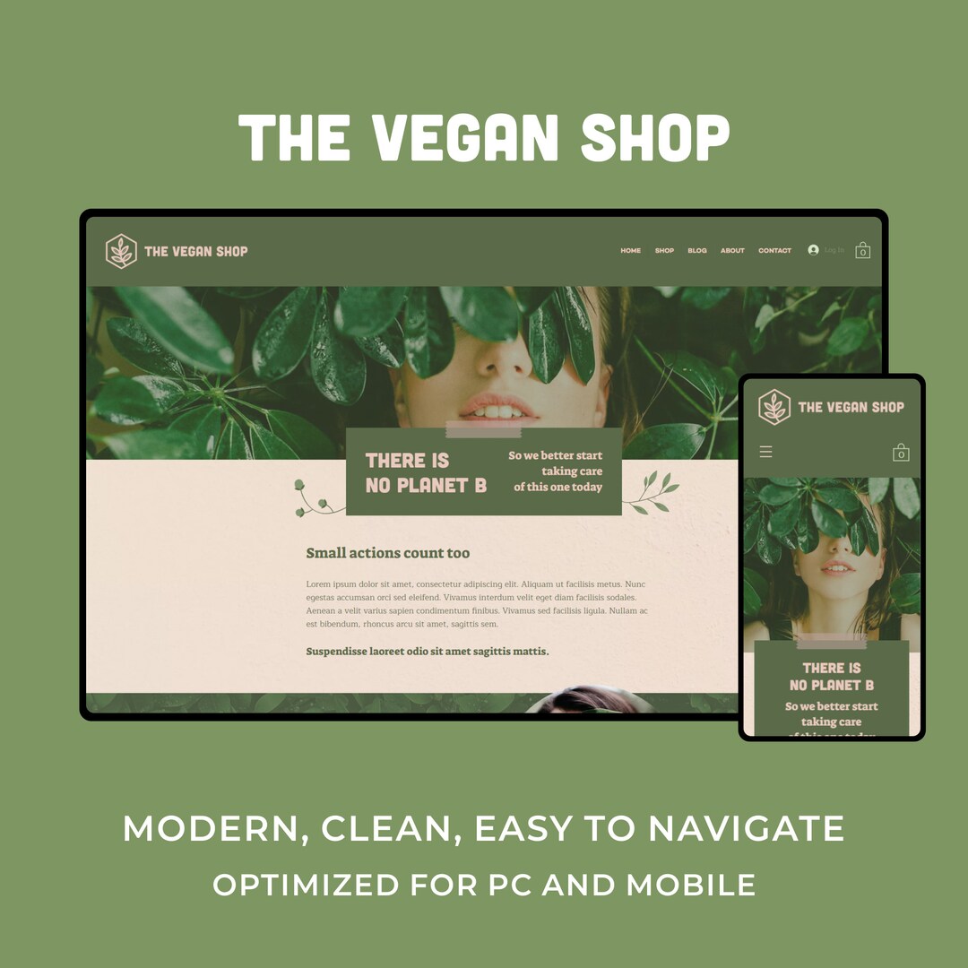 Wix Website Template Design for Vegan and Eco-friendly Shops | the ...