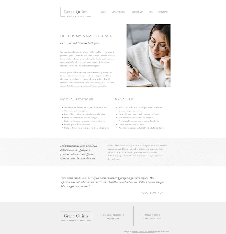 Minimal Wix Website Template Design for Therapists and Counselors ...