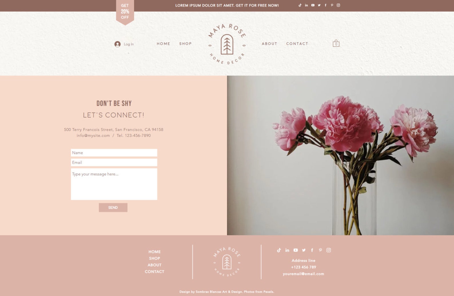 Wix Website Template Design for Home Decor Shops Maya Modern and ...