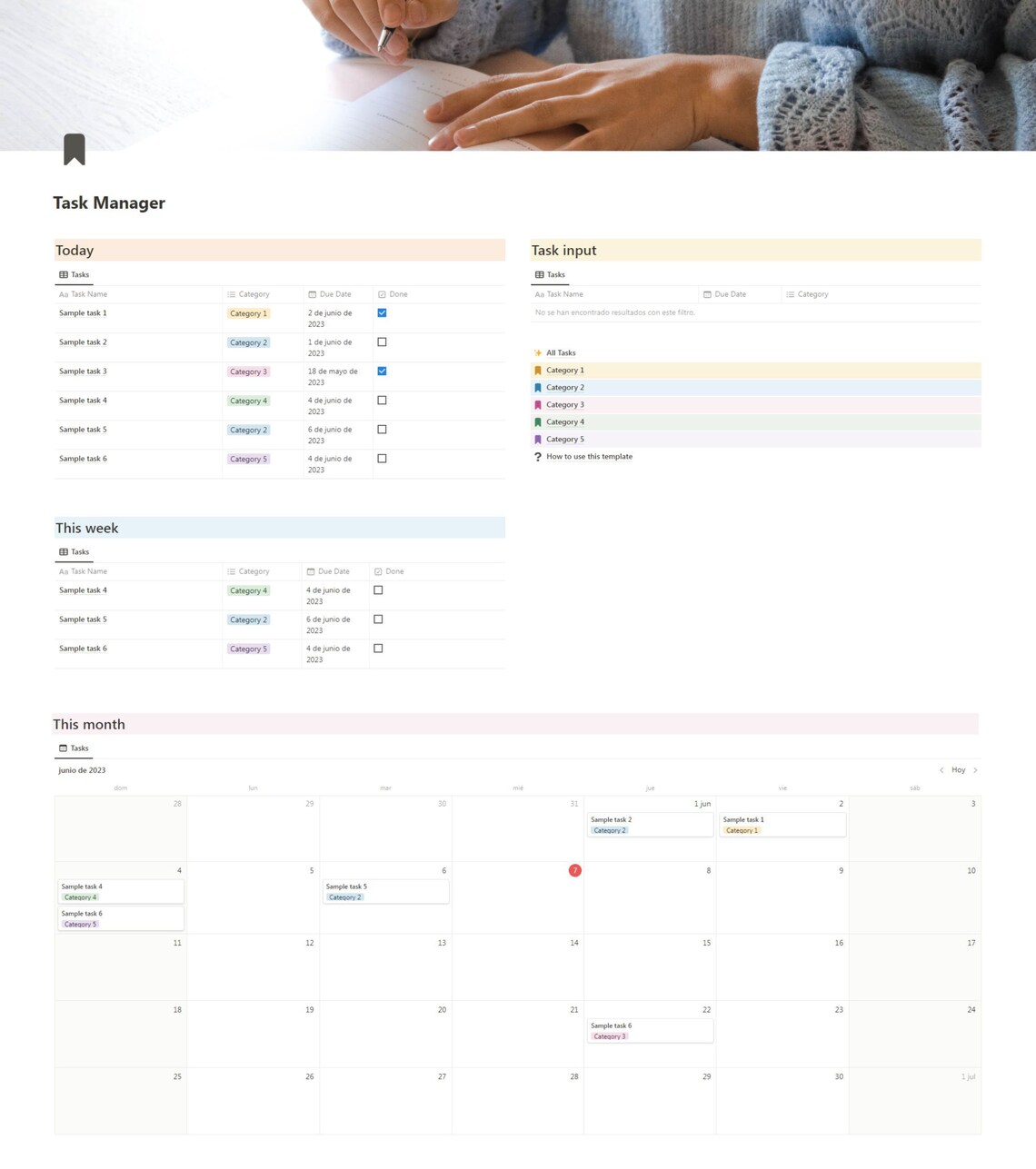 Notion Template Task Manager | Notion Dashboard | Digital to Do List ...