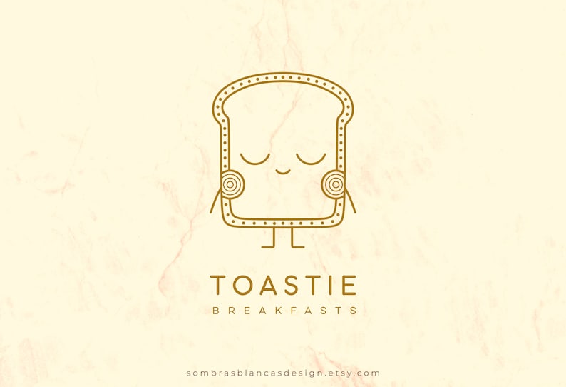 Happy Toast Premade Logo Design Vector Files Illustrated | Etsy