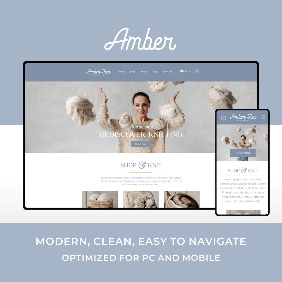 Wix Website Template Design for Handmade Shops | Amber | Modern and ...