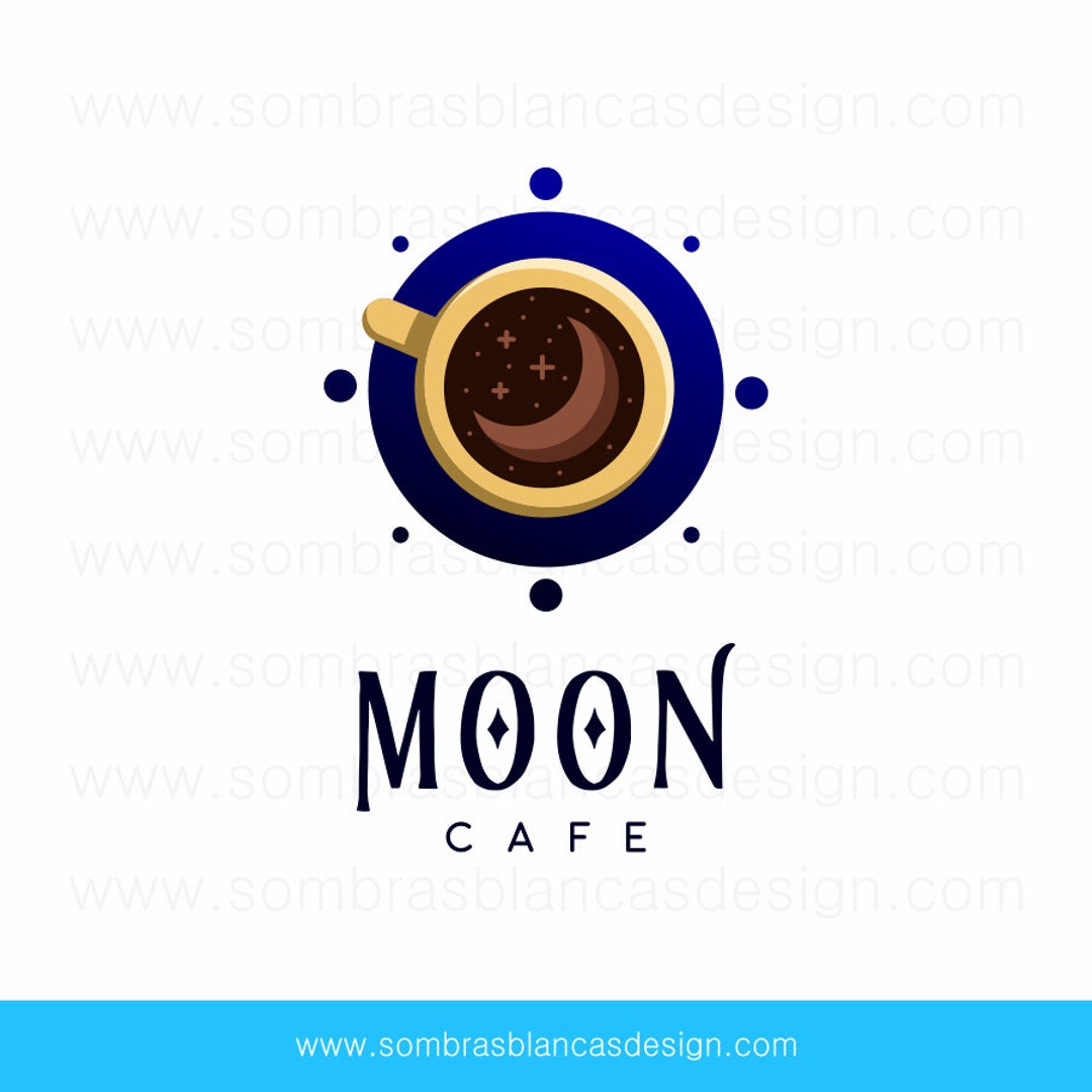 OOAK Premade Logo Design - Moon Coffee - One of A Kind Business Logo ...