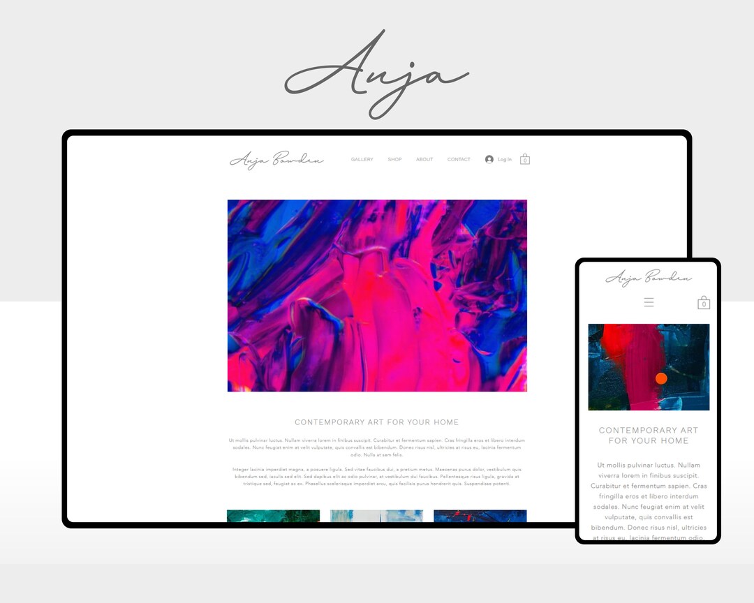 Wix Website Template Design for Artists and Photographers - Etsy