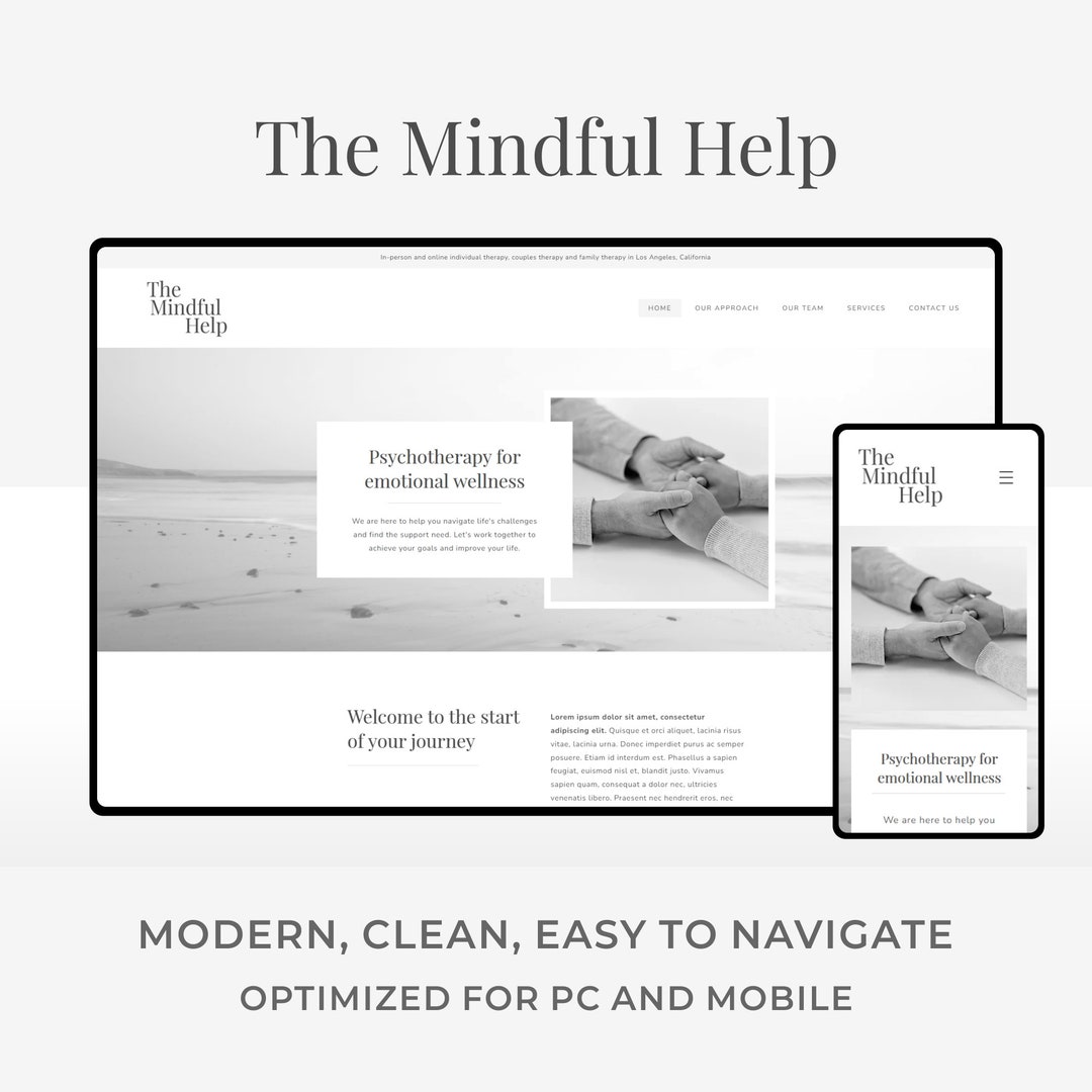 Minimal Wix Website Template Design for a Therapy Group Practice and ...