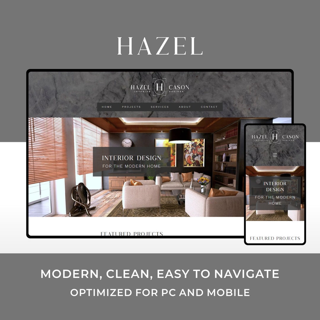 Wix Website Template Design for Interior Designers and Real Estate Agents | Hazel | Modern and ...
