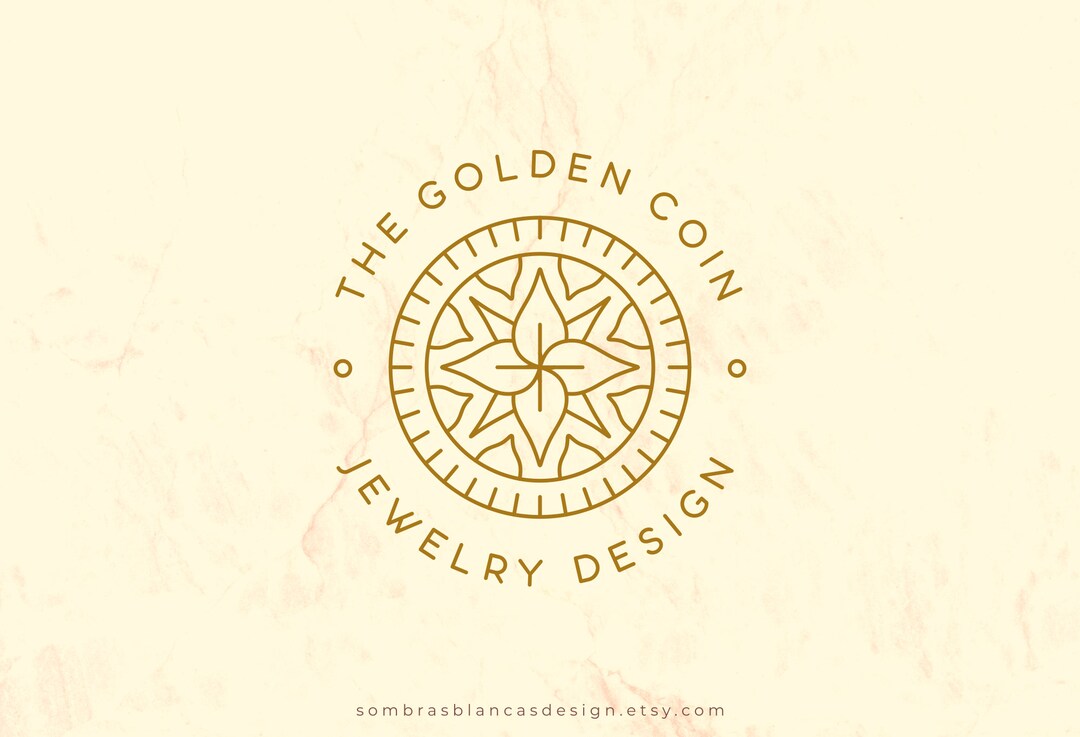 Premade Logo Design for Jewelry Brands, Golden Coin Logo, Vector Files ...