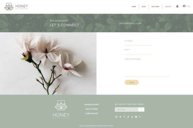 Wix Website Template Design for Skincare Shops Honey - Etsy