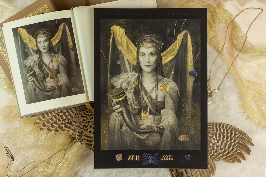 Fine Art Giclee Print A3+ of "wealhtheow and the Triumph of Beowulf ...