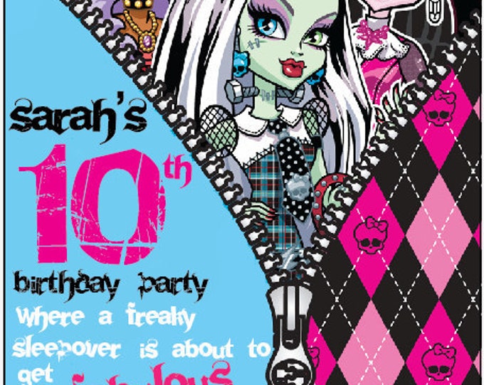 Monster High Invitation VIP PASS Printable or Printed for - Etsy
