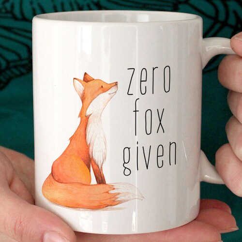 Printed Mug Zero Fox Given Mug Custom Mugs Watercolour Fox - Etsy