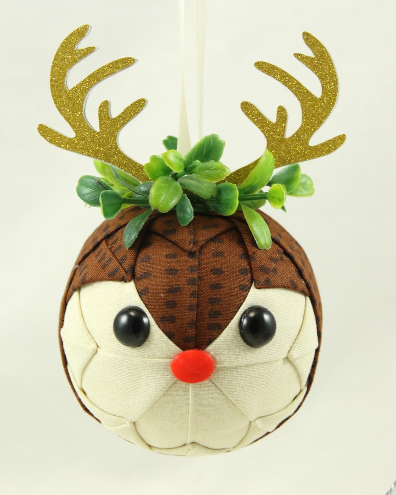 Reindeer Folded Fabric Ornament Tutorial Do It Yourself - Etsy