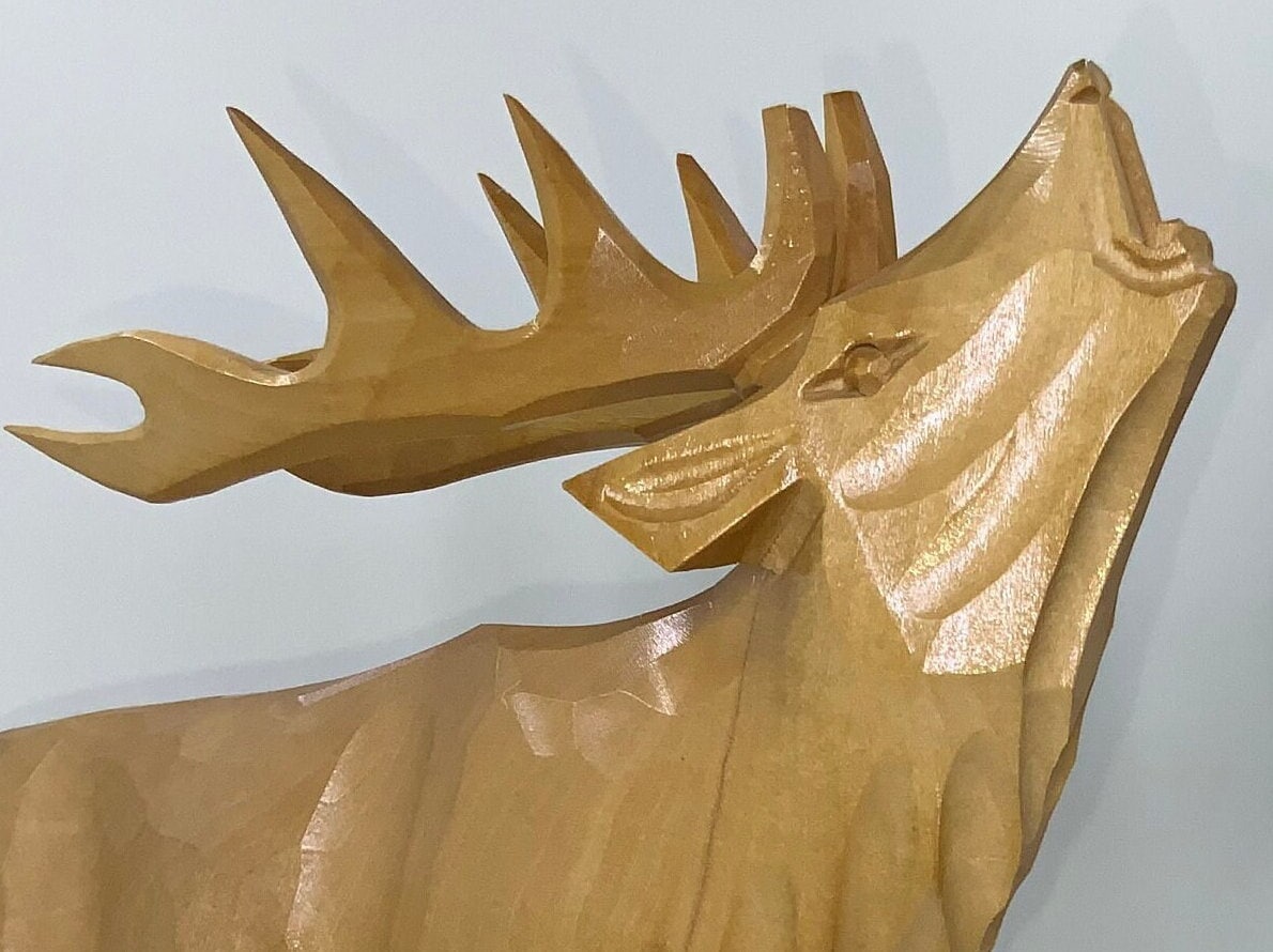 Vintage Erzgebirge Hand Carved Wood Elk DEER Sculpture - Etsy