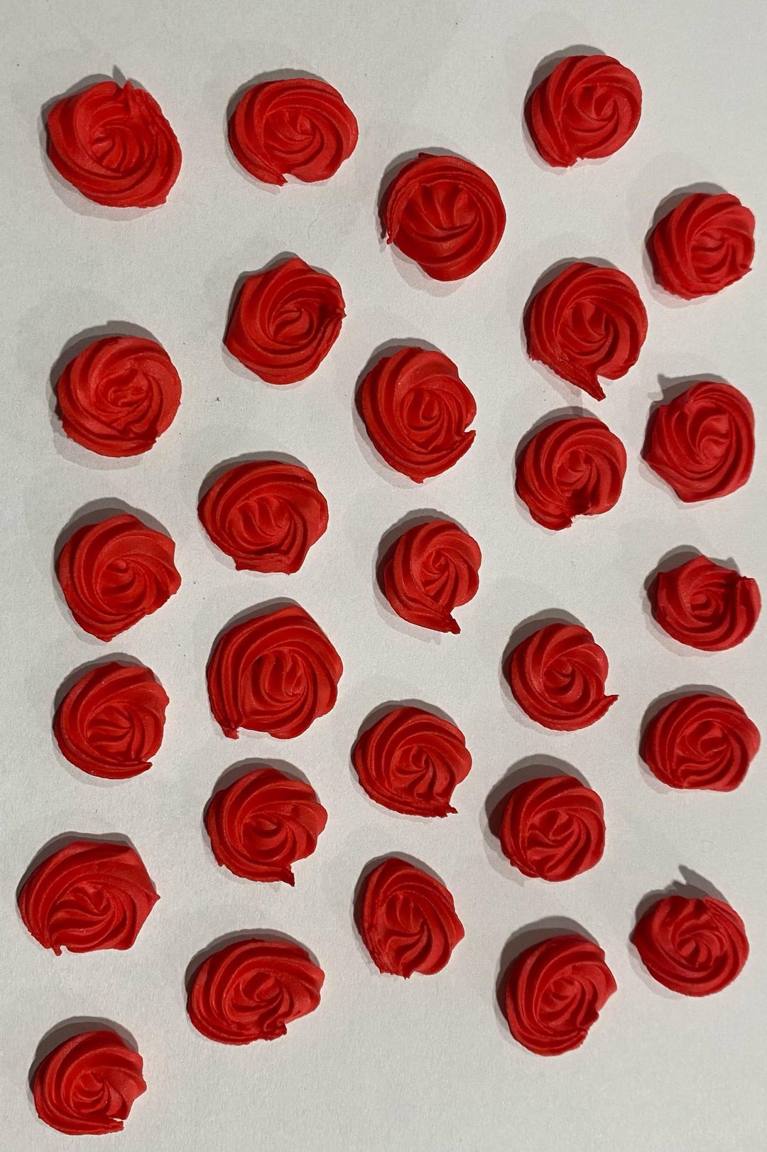 Red Royal Icing Flower Rosettes (25) - Etsy