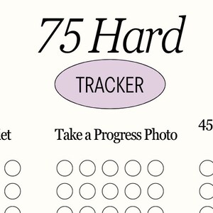 2024 75 Hard Aesthetic Fill in the Bubble Tracker - Etsy