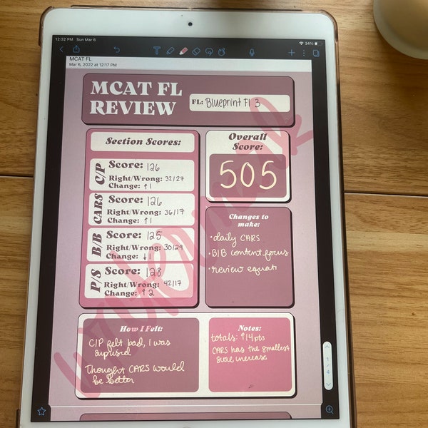 Mcat Template - Etsy