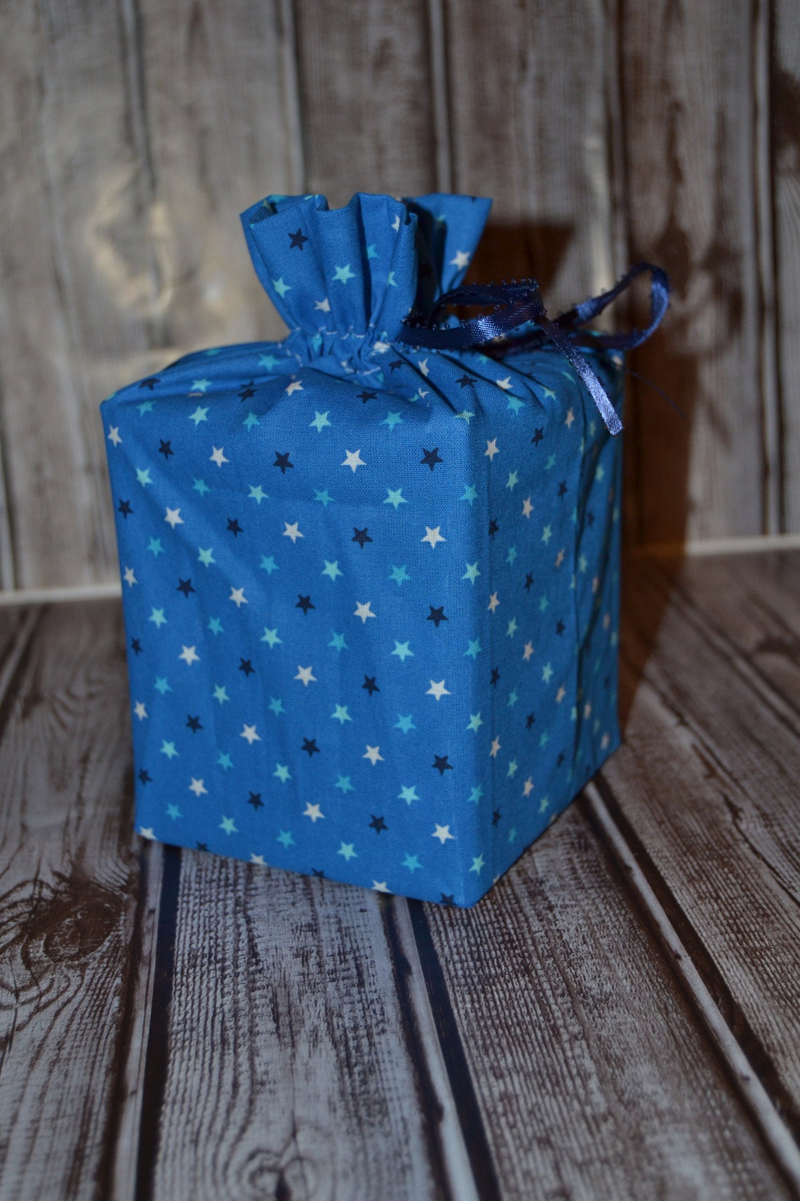 Homemade White and Blue Star Design Fabric Tissue Box Cover - Etsy